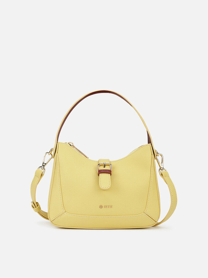 Jodie Butter Yellow Shoulder Bag by IRTH | House of Titan