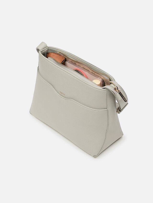 Ciara Circular Grey Shoulder Bag | IRTH | House of Titan
