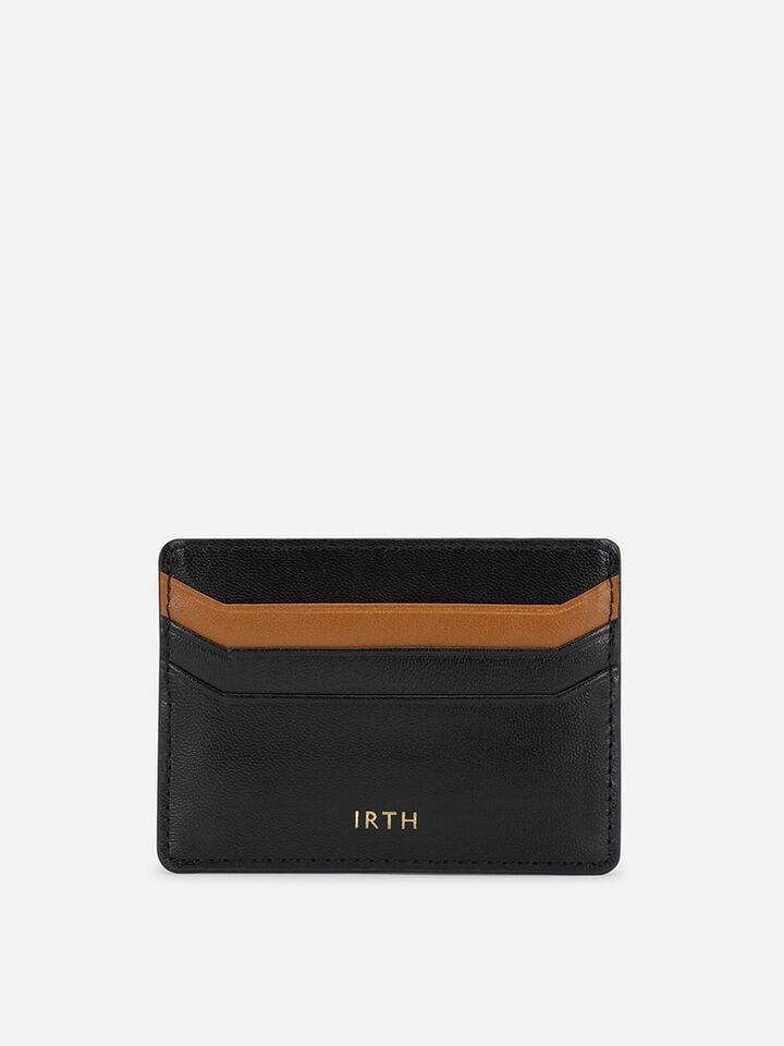 Tuck Black Leather Card Holder by IRTH | House of Titan