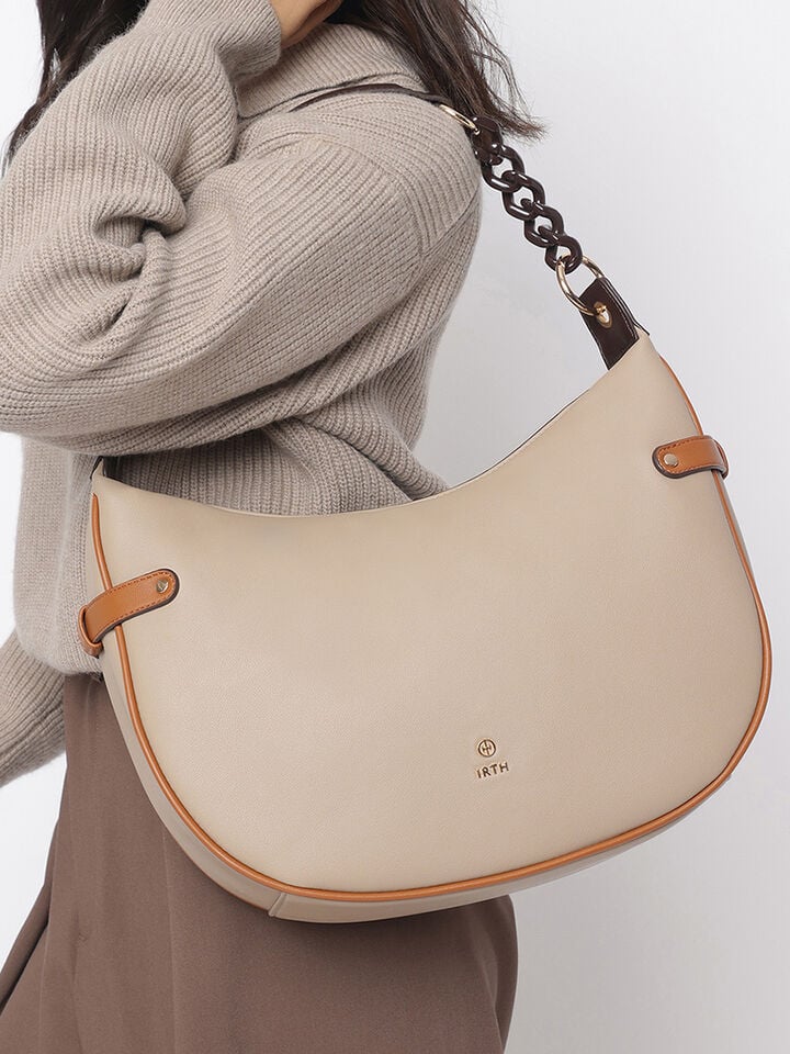 Clara Large Shoulder Bag - Beige