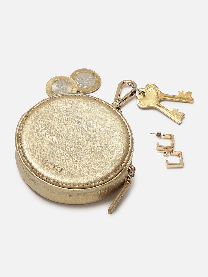 Chime Leather Coin Pouch - Gold