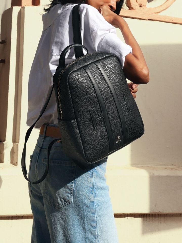 Initials by IRTH | Monogram Black Backpack | House of Titan