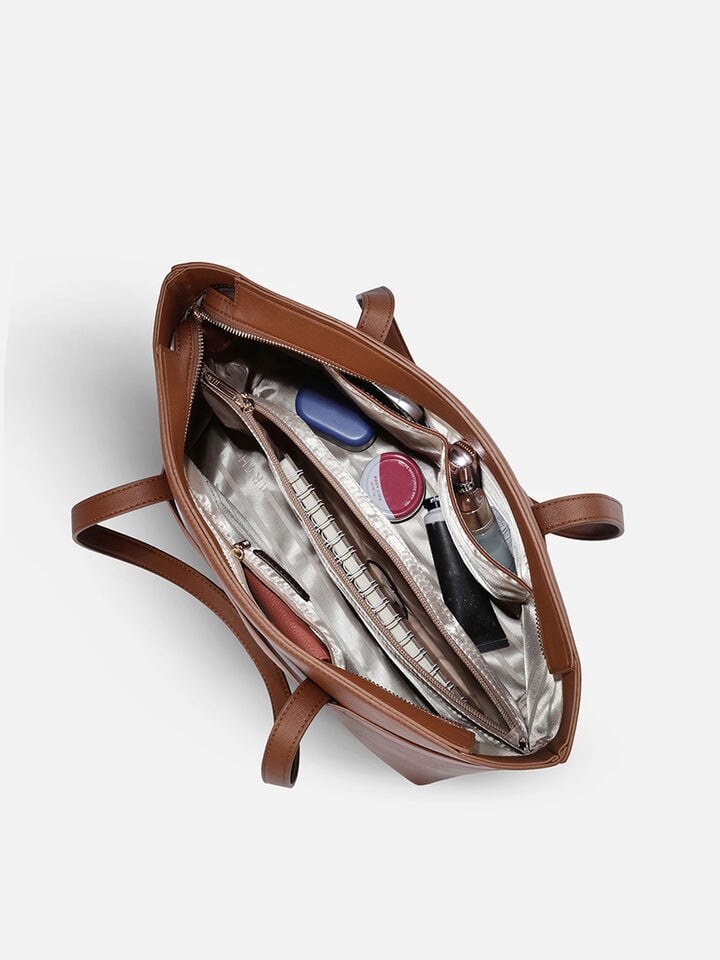 Taylor Tan Tote Bag by IRTH | House Of Titan | Shop Online