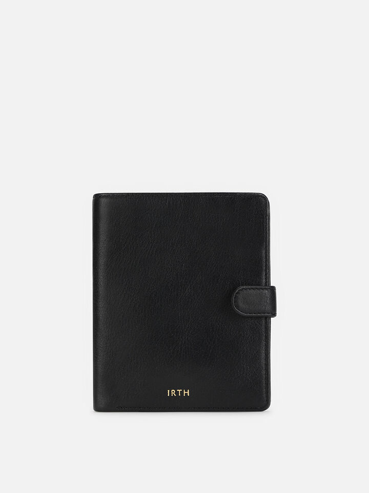 Atlas Black Leather Passport Holder by IRTH | House of Titan