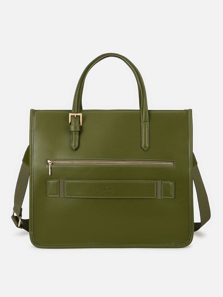 Roxanne Olive Green Work Bag by IRTH | House Of Titan | Shop Online