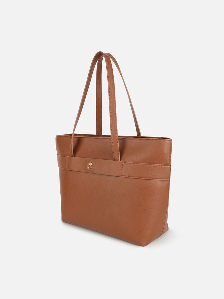Taylor Tan Tote Bag by IRTH | House Of Titan | Shop Online