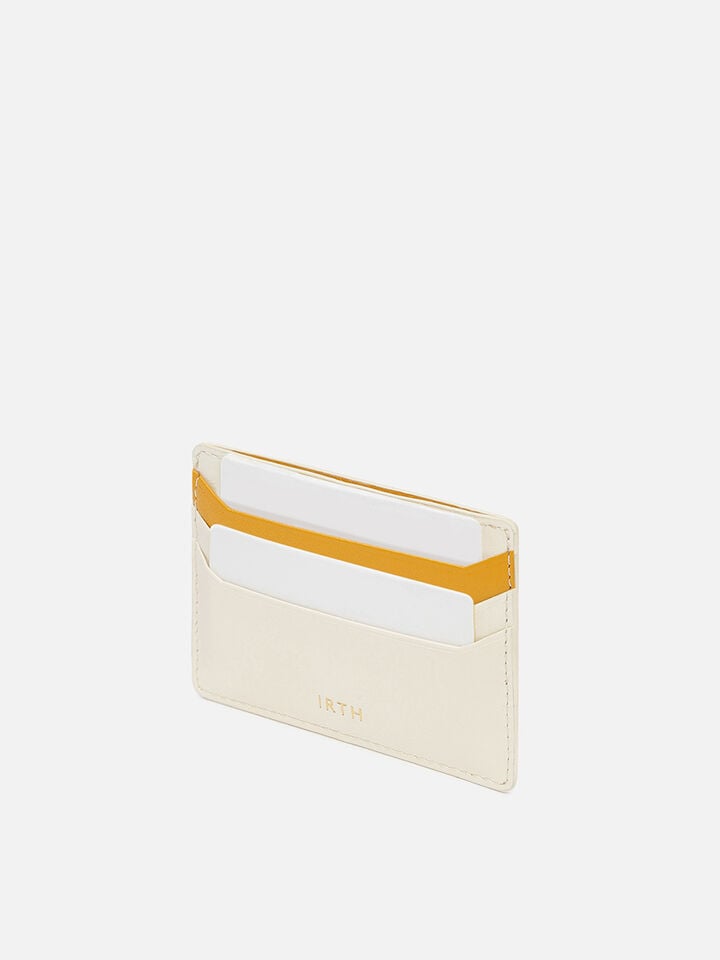 Tuck Off-White Leather Card Holder by IRTH | House of Titan