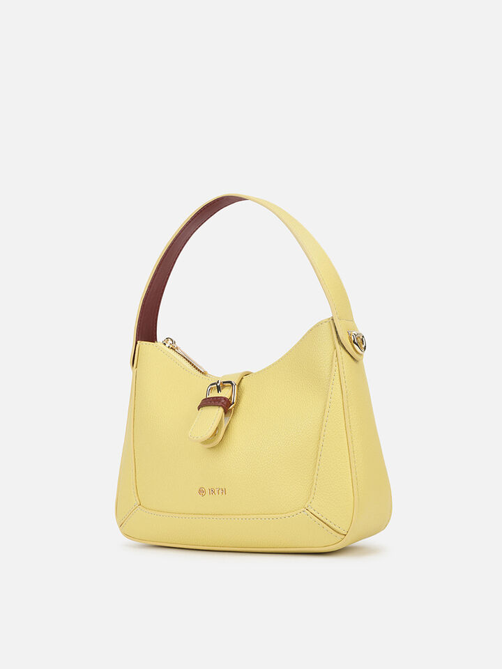 Jodie Butter Yellow Shoulder Bag by IRTH | House of Titan