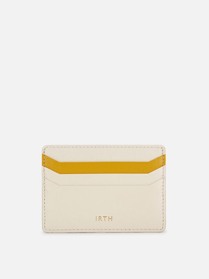 Tuck Off-White Leather Card Holder by IRTH | House of Titan
